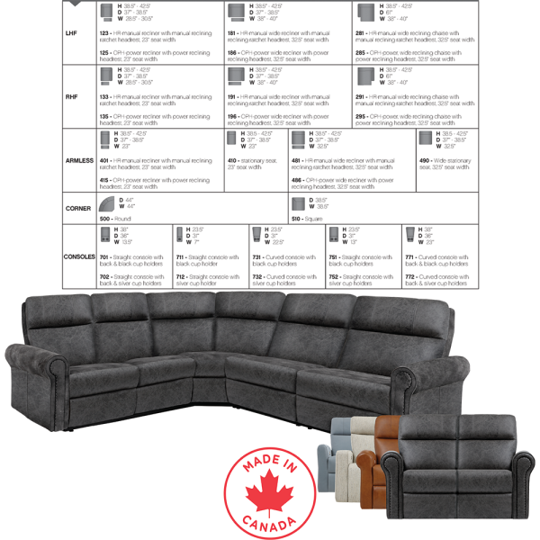 Elran Art of Options 7000 Reclining Sectional - Hudsons of Stratford Ltd.