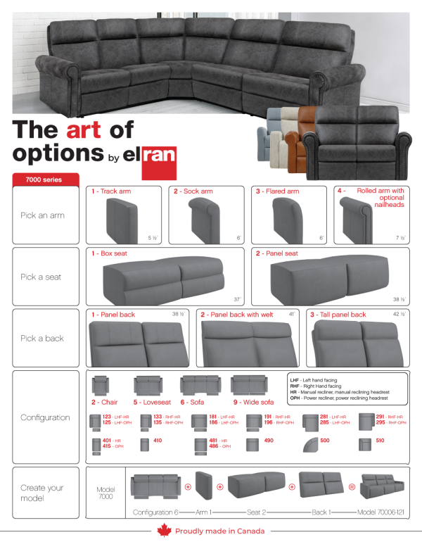 Elran Art of Options 7000 Reclining Sectional - Hudsons of Stratford Ltd.